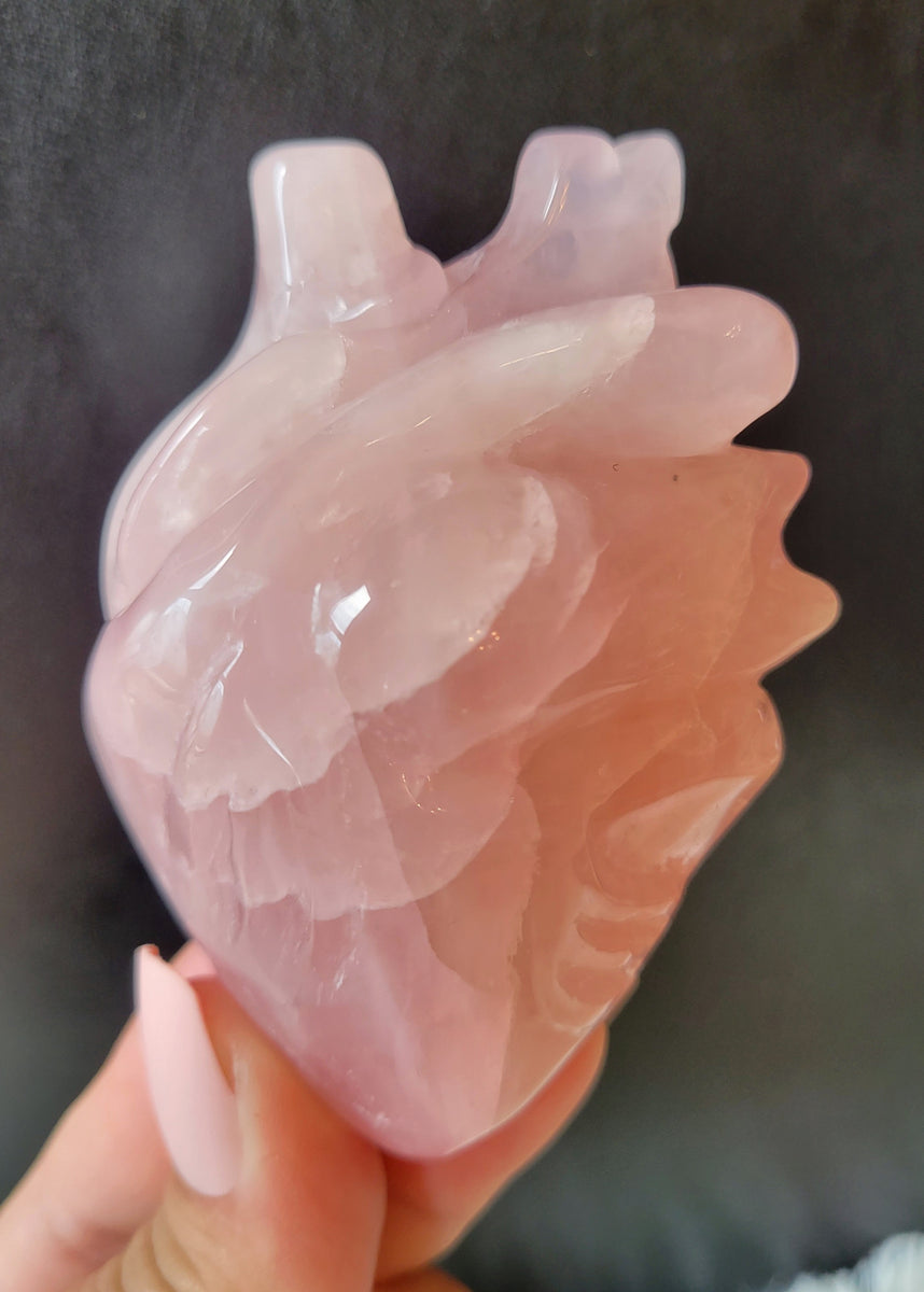 Anatomical Shaped Crystal Human Heart Crystal Carvings – Moon Crystals Cure